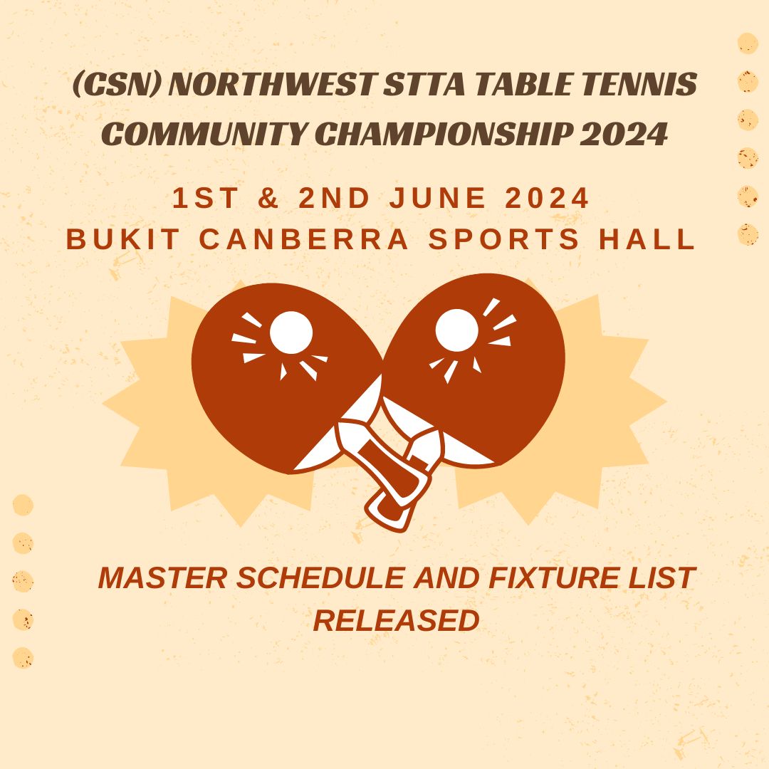 Master Schedule and Fixture List Released! | Singapore Table Tennis ...